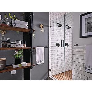 Delta Faucet Pivotal 17 Series Dual-Function Matte Black Shower Faucet, Shower Trim Kit, 5-Spray H2Okinetic Shower Head, Matte Black T17299-BL (Valve Not Included)