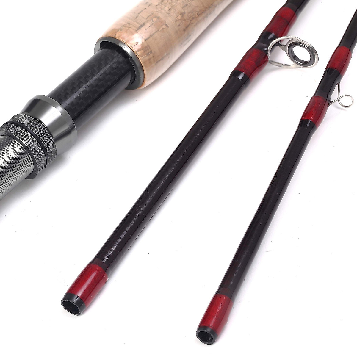 10ft Fly Fishing Rod 3 Sections 7-8wt Fly Rod Carbon Fiber Blanks Light Weight Medium Fast Action Cork Grip