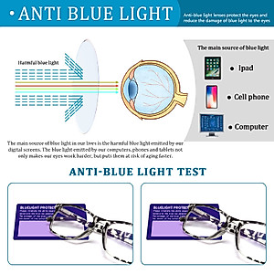 ZONLON 6 Pack Reading Glasses for Women Men, Spring Hinge Eyeglasses Blue Light Blocking Anti Eyestrain Computer Readers (6 Mix C1, 0.00, multiplier_x)