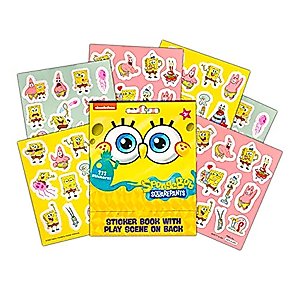 Spongebob Squarepants Pop Fidget Toys Set - Party Favors Bundle Including 4 Spongebob Fidget Keychains Plus Spongebob Stickers and More for Kids (Spongebob Fidgets)