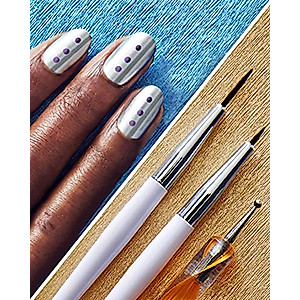 Sally Hansen Nail Salon Pro Tool Kit, 0.32 Oz, Nail Art Tools, Nail Dotting Tool, Easy to Use, Detailer Brush, Stripping Brush, Marbling and Dotting Tool