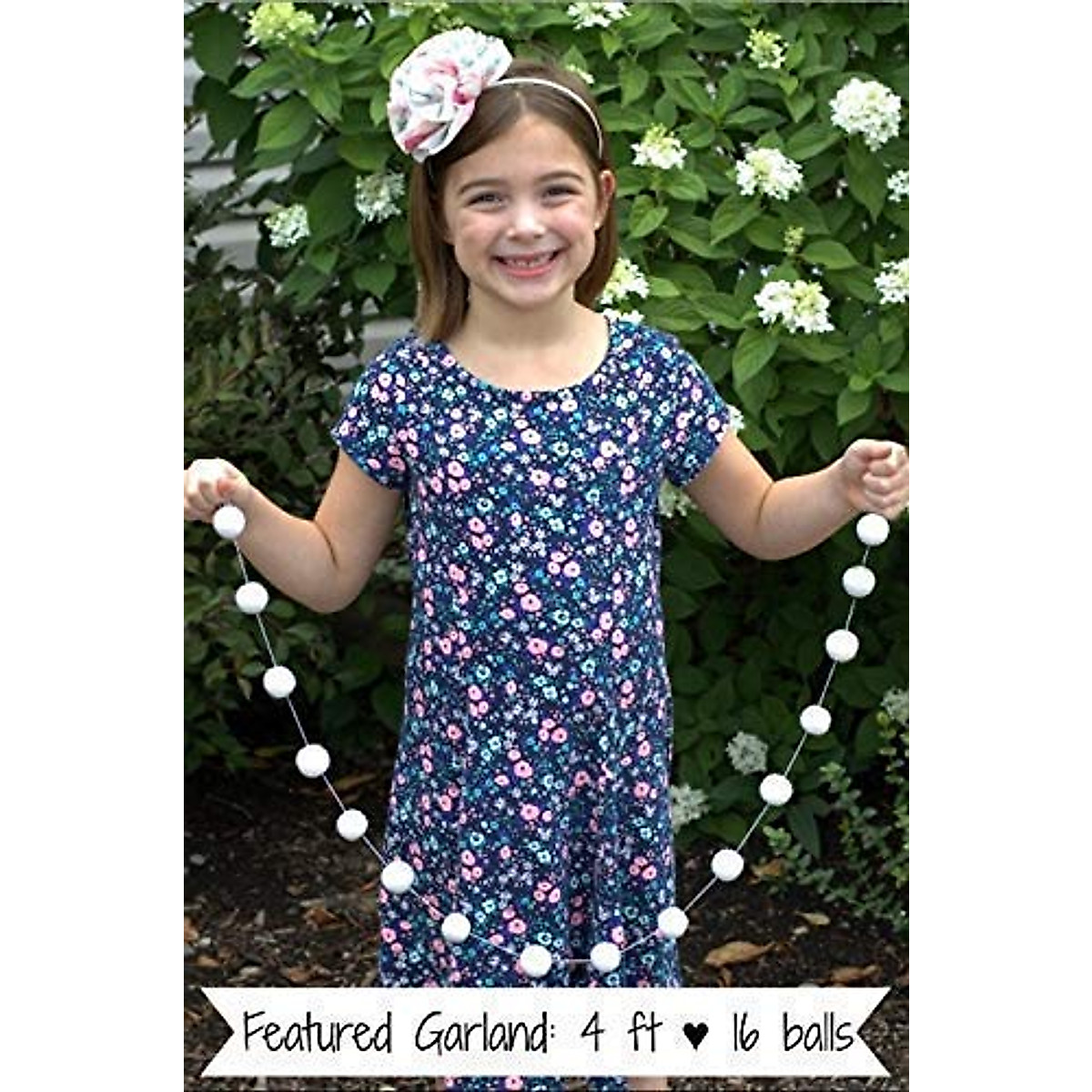 Pink Black White Felt Ball Swirl and Dot Garland- Children Home Decor, Valentine's Holiday- 1" (2.5 cm) Wool Felt Balls