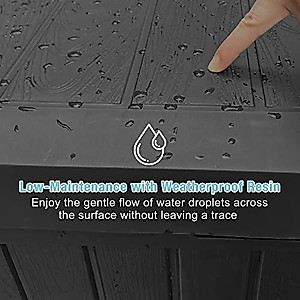 Patio Storage Box 51 Gallon Small Deck Boxes Outdoor Waterproof Patio Cushion Storage Outside Container for Pool Towel, Garden Tools, Toys, Grey