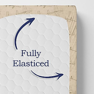 Glenna Jean Airplane Diaper Changing Pad Cover, Tan Brown Flying Aviation Baby Boy Nursery, Soft Cotton Infant Changing Pad Cover, Fits Standard Changing Pads, Vintage Airplane Design