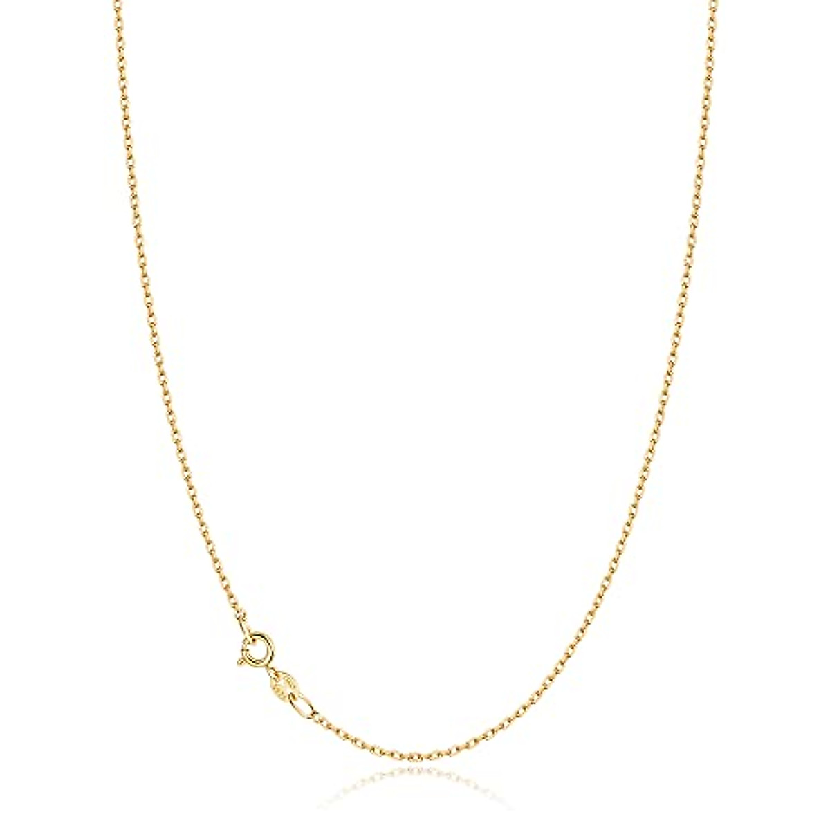 Jewlpire 18K Over Gold Chain Necklace for Women Girls, 925 Stering Silver Chain 1mm Sturdy & Shiny Women's Chain Necklaces Cable Chain, 16 Inch