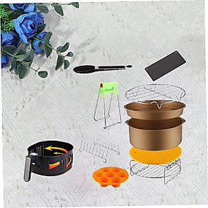 INOOMP 1 Set 7 Grilling Accessories Gold Cooking Grate for Grill Air Fryer Grill Accessories Barbecue Accessories Hiking Accessories Barbecue Tool 12 Piece Set Travel Outdoor