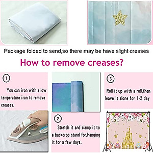 5x4Ft Cartoon Princess Castle Backdrops Rose Gold Pink Glitter Royal Castle Birthday Party Backdrop Decoration Cake Table Banner Photo Booth Props Girls Princess Party Decor Supplies