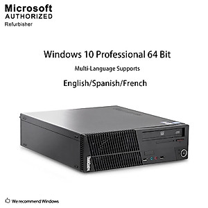 Lenovo ThinkCentre M72e Small Form Factor (SFF) Business Desktop, Intel Quad Core i3-3220 CPU, 8GB DDR3 RAM, 120 GB SSD, DVD, Windows 10 Pro 64 (Renewedd)