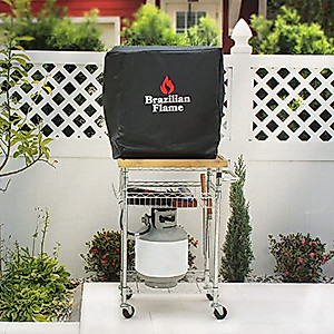 Brazilian Flame 5-Skewer Rotisserie Grill Cover, Black