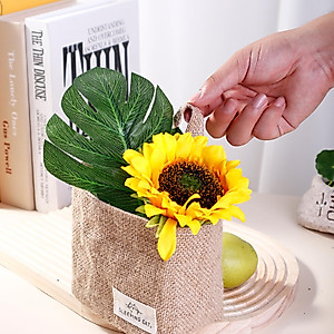 TENEBRALUX Small Cotton and Linen Hanging Storage Basket for Desktop, Ideal for Organizing Keys and Miscellaneous Items.