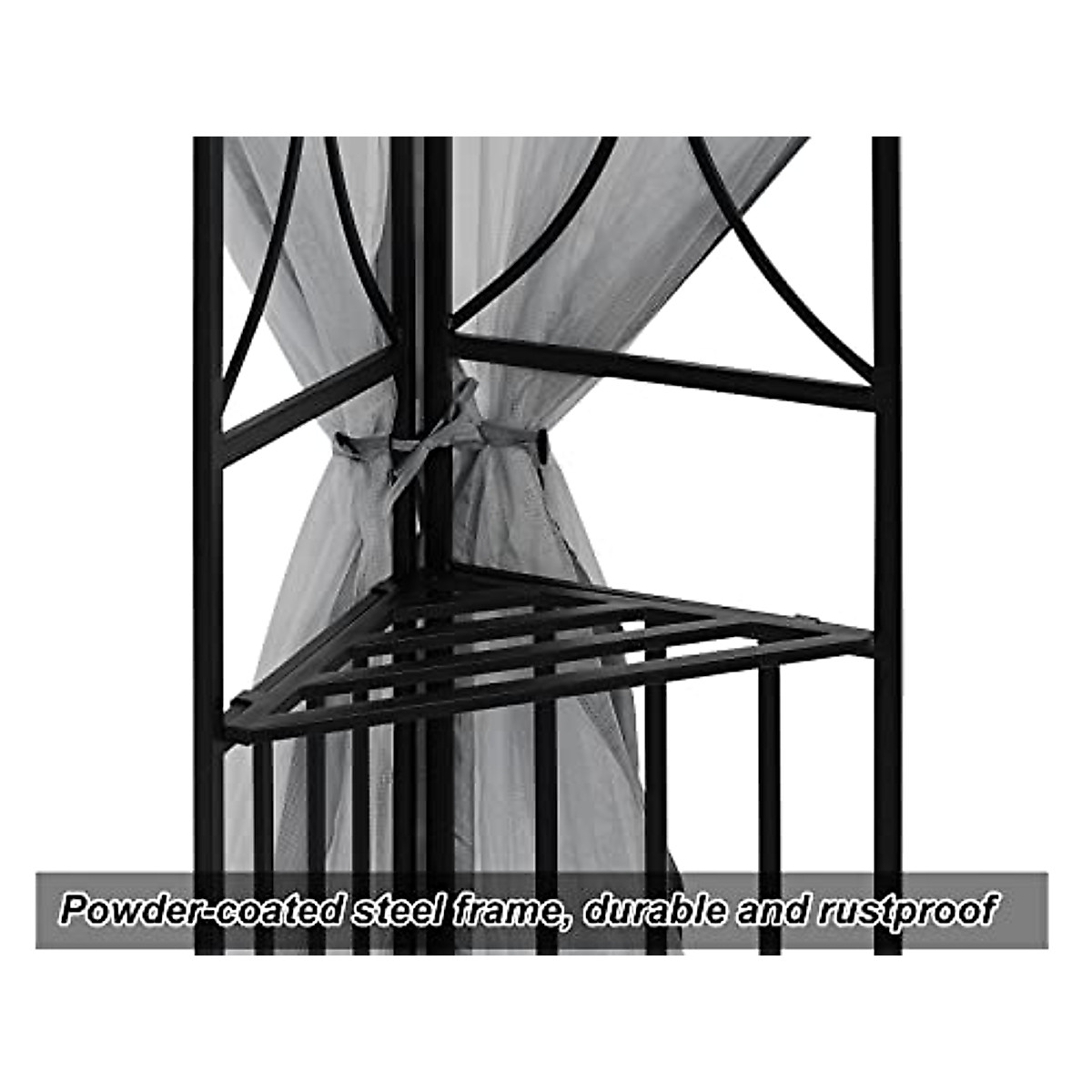 ABCCANOPY Patio Outdoor Gazebo 10X12 - Gazebo Canopy with Netting and Corner Frame Screen Wall for Backyard,Garden Gazebo Lawn (Dark Grey)
