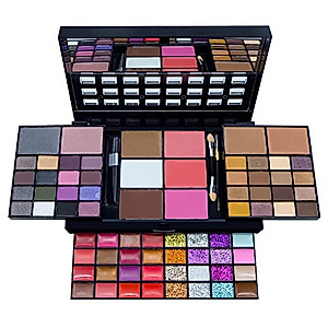 All in One Makeup Kit for Women Full Kit, 74 Colors Professional Makeup Gift Set, Include 36 Eyeshadow, 16 Lip Gloss, 12 Glitter Cream, 4 Concealer, 3 Blusher, 2 Highlight and Contour, 1 Bronzer