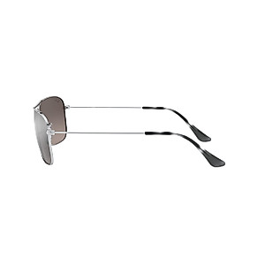 Ray-Ban RB3543 Chromance Aviator Sunglasses, Silver/Polarized Grey Mirrored Silver, 59 mm + 0