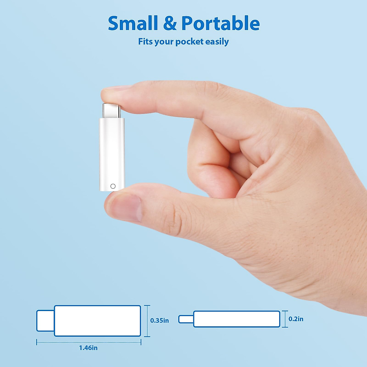ACAGET USB-C to Pencil Adapter Compatible with Apple Pencil 1st Generation USB C Male to Lightning Female Pencil Charging Adapter Type C Bluetooth Pair Connector for Apple Pencil 1st and iPad 10th Gen