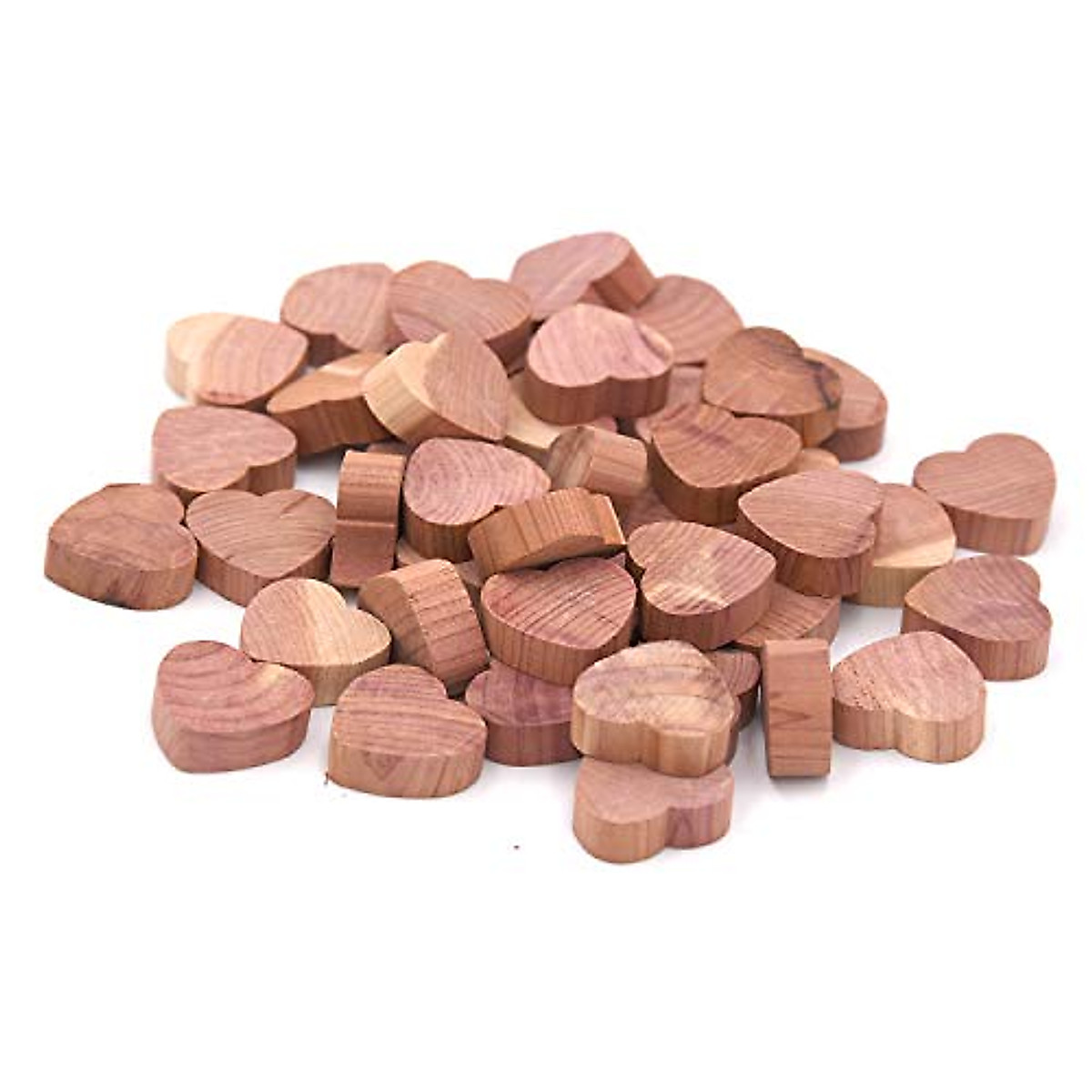 Venxic Aromatic Cedar Heart Blocks for Clothes Storage | 100% Natural Cedar Hanger Balls for Closets and Drawers Protection & Freshener (50 Pack)