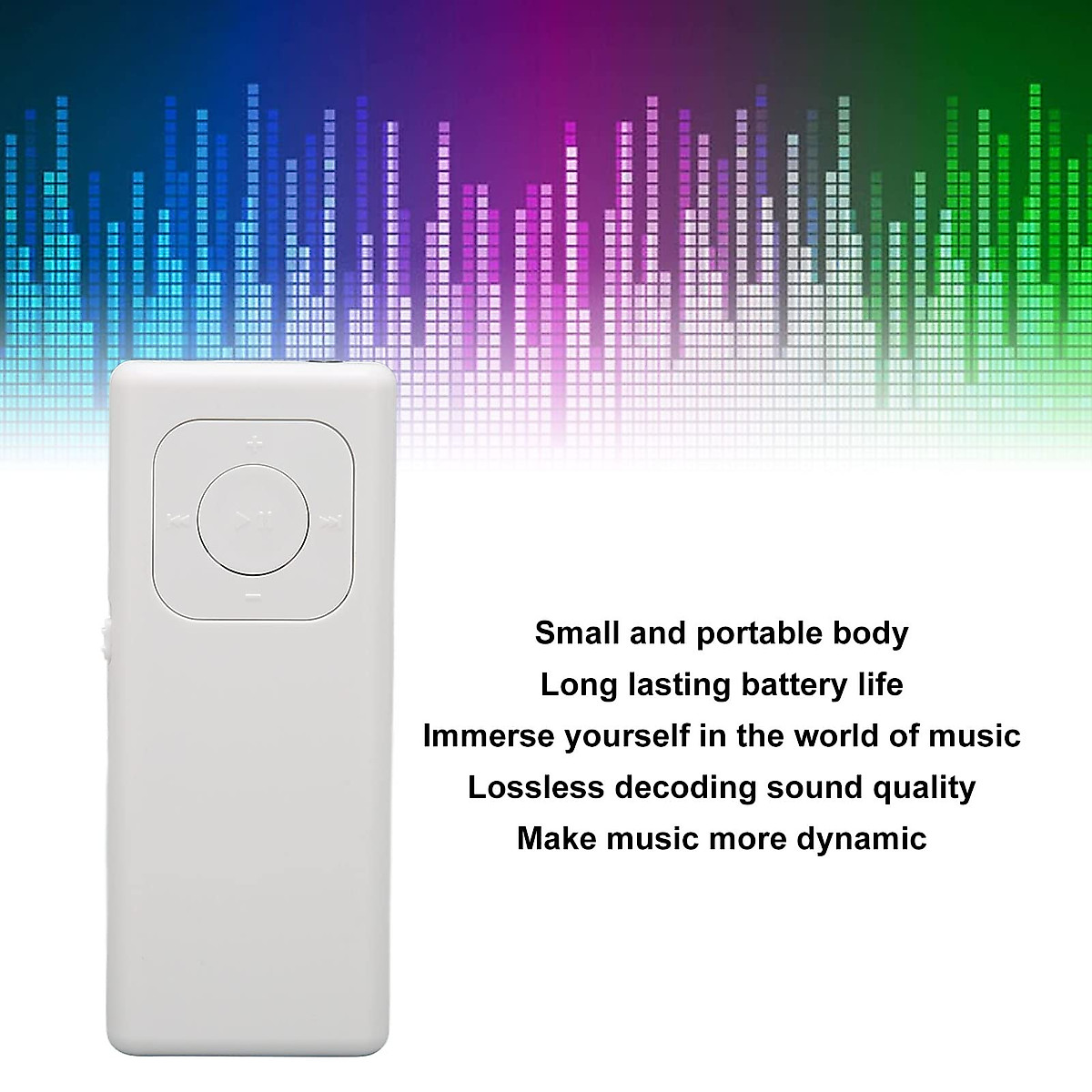 Lossless MP3 Player Support 64G Memory Card, Portable Mini Music Player with Earphone, Digital Walkman Music Player for Study Work (White)