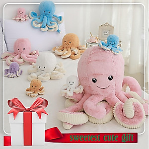 DENTRUN Octopus Stuffed Animals, Giant Octopus Plush Doll Play Toys for Kids Girls Boys Adults Birthday Xmas Halloween Present Stuffed Sea Animals Plushie, 7/16/24/32 Inches, 5 Colors