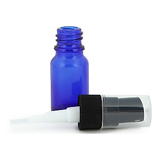 Vivaplex, 24, Cobalt Blue, 10 ml (1/3 oz) Glass Bottles, with Black Fine Mist Sprayer's