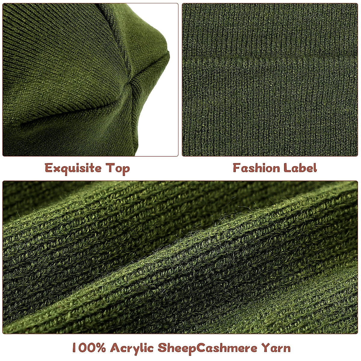 SATINIOR 4 Pieces Spring Baby Beanies Hats 0-36 Months for Unisex Spring Toddler Beanies Girl Boy Hat Warm Cap for Baby(Gray, Khaki, Army Green,Coffee)