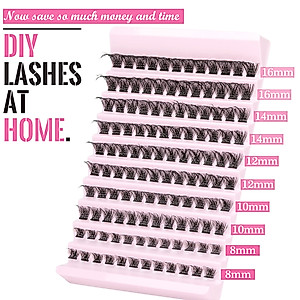 Lash Clusters Natural Wispy Cluster Lashes 8-16mm Wispy Individual Lashes Extensions Natural Look Lashes D Curl Fluffy Cluster Lashes DIY Eyelash Extension by Focipeysa