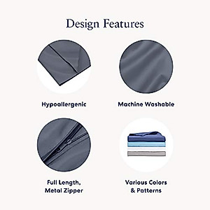 [Premium Removable Duvet Cover for Weighted Blankets] by Luna - Silky Bamboo Fiber Weighted Blanket Cover- 8 Tie System for Secure Fastening [Queen Size - 60" x 80"] [Dark Grey]