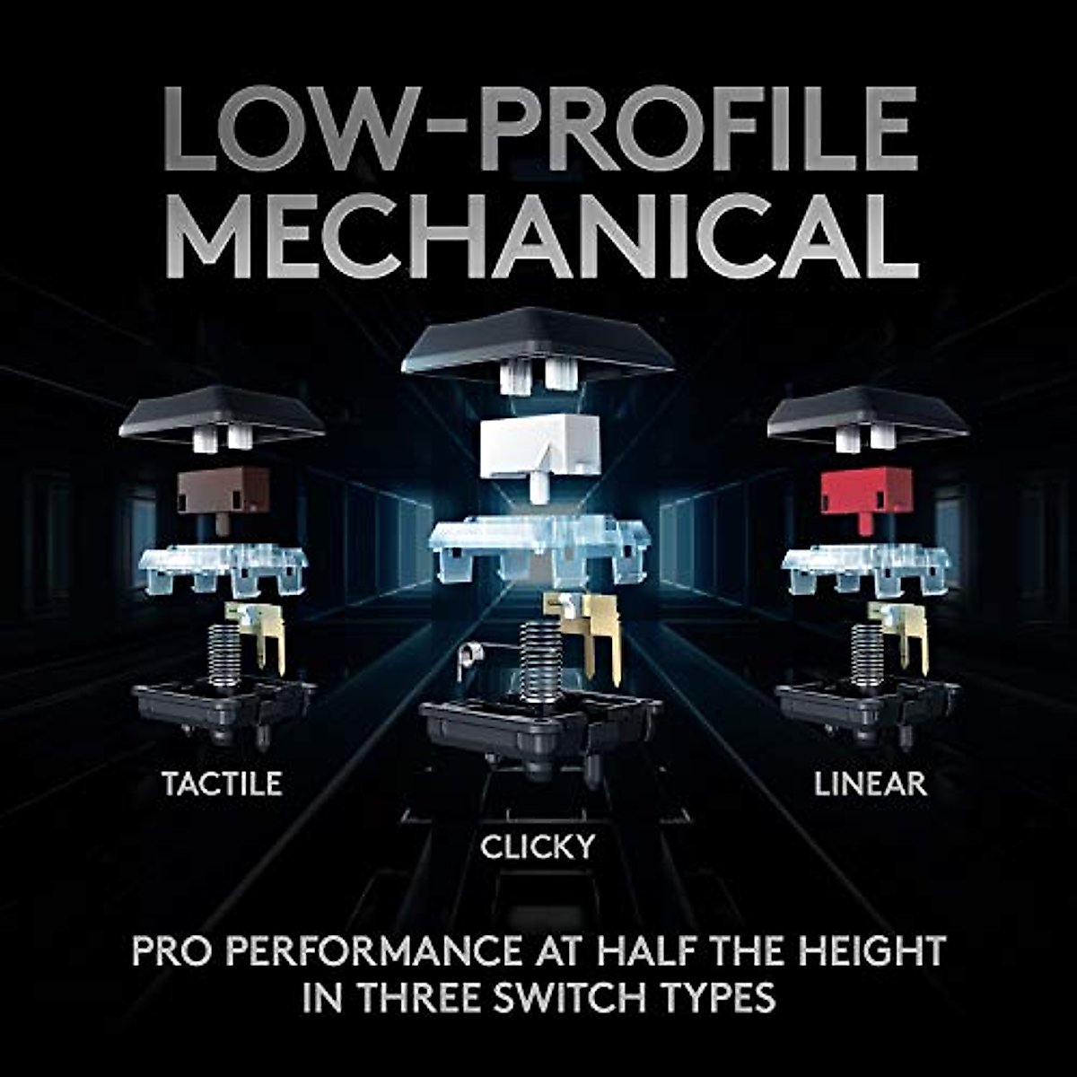 Logitech G915 TKL Tenkeyless Lightspeed Wireless RGB Mechanical Gaming Keyboard, Low Profile Switch Options, Lightsync RGB, Advanced Wireless and Bluetooth Support - Clicky,Black