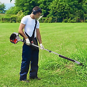 52CC 2-Stroke Gas Powered Grass Trimmer Mower Single Cylinder Gasoline Weed Wacker Edger Air-Cooled Multifunctional Cleaning Tool Solid and Durable for Garden Grass Lawn