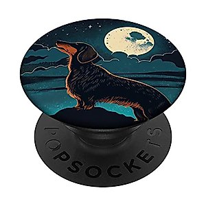 Dachshund Howling Moon PopSockets Swappable PopGrip