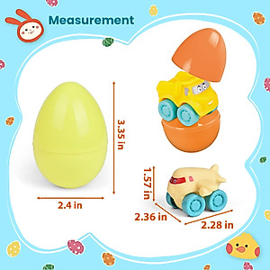 FUN LITTLE TOYS Cars Easter Eggs Vehicles for Party Favors, Easter Egg Fillers