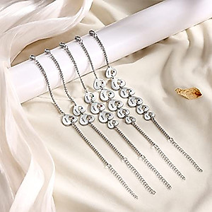 Luxladis Personalized Custom Name Heart Bracelet with 1-6 Birthstones Love Bracelet for Women Engraved Names Link Bracelets for Mother's Day Mom Girls (3 names)