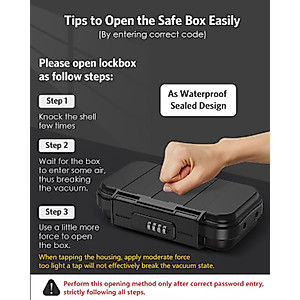 AMIR Portable Safe Box, Combination Security Case LockBox with Code, Waterproof Anti-Theft Mini Travel Safe Box with Removable Chain, Portable Lock Box for Home,Office