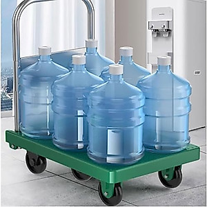 Folding Foldable Moving Warehouse Push Hand Truck Heavy Duty Platform Cart Dolly Transport Truck for Heavy Thing Moving (Blue)