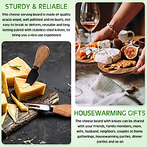 Irenare 6 Pcs Heart Shaped Charcuterie Board and Serving Set 12 x 10 x 0.6 Inch Acacia Wood Heart Shaped Cutting Board Cheese Serving Platter Heart Shaped Plates Ceramic Heart Bowl Cheese Knife Set