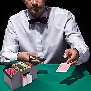 S SUNSBELL Automatic Card Shuffler for Five Crowns Card Game, Battery Operated Poker Shuffling Machine, Poker Card Shuffler, Card Shuffler 4 Deck Automatic for Poker, Blackjack