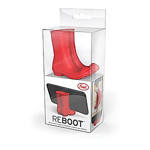 Genuine Fred 5216342 REBOOT Silicone Rain Boots Mobile Phone Stand, Red