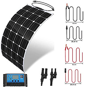 wegoodsun Portable Solar Panel 200w, 18 Volt Solar Battery Charger for Boats, Up to 30 Degree Arc Ultra Thin USB Solar Charger, for RV, Yachts, Tent, Camper Van, Car, Trucks, Trailers