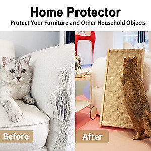 Meeyoview Cat Scratcher, L-Shape Cat Scratching Pad, Cat Scratch Furniture Protector, Durable and Natural Sisal Cat Scratching Post for Indoor Cats