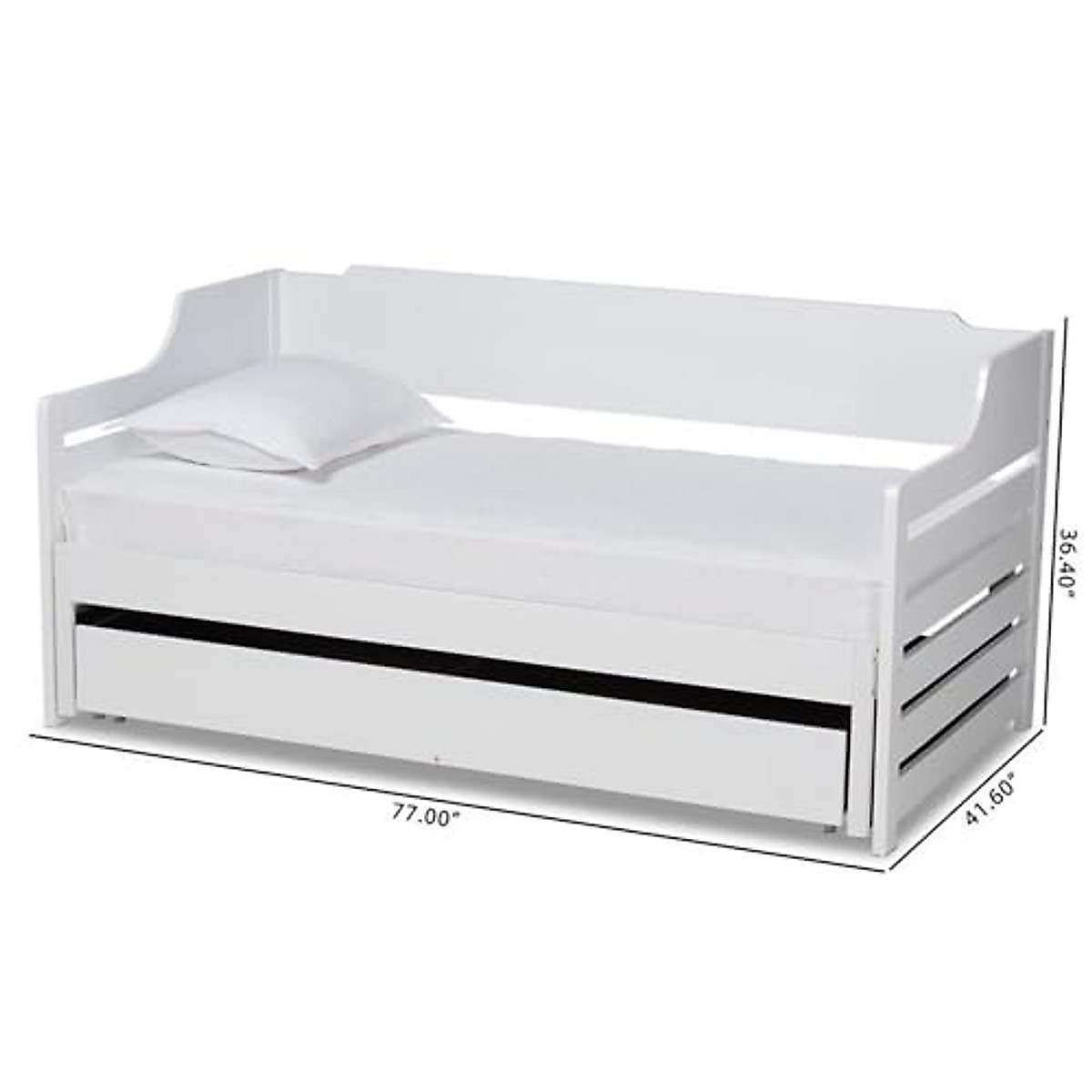 BOWERY HILL White Expandable Twin Size to King Size Daybed
