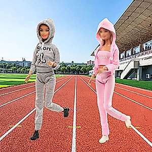 27 Pcs Doll Clothes and Accessories Including 8 Set Clothes Hooded Sport Suits Fashion Outfits Tops and Pants/Shorts with 15 Pairs of Shoes 4 Accessories for 11.5 Inch Dolls(Doll NOT Include)