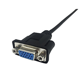 CERRXIAN 1ft VGA SVGA 15 Pin HD15 Male to Female Adapter Video Monitor Extension Cable for PC Laptop TV Porjector(mf)