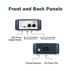 FASTCABLING 95W PoE Injector, IEEE802.3bt High Power, UPoE, PoH, Gigabit Network, Plug and Play, Wall Mount Design, Built-in PSU