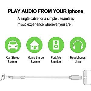 [Apple MFi Certified] iPhone AUX Cord for iPhone - Lightning to 3.5mm Aux Stereo Audio Cable Adapter Compatible with iPhone 14/13/12/11/XR/X/8/7 for Car,Speaker,Headphone Jack, 3.3ft Black