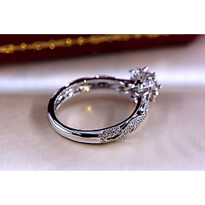 CTDFJRYFF 18K white gold plated hollow flower full diamonds set with 1 carat imitation diamond fashion engagement diamond ring, the best jewelry gift for women (6)