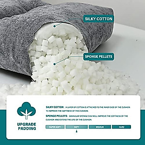 mudilun Bench Cushion,Indoor Anti-Slip Patio Seat Cushion, Kitchen Furniture Chair Cushions for Floating Windows, Rocking Chairs, Dining (42x14x4, Light Gray)