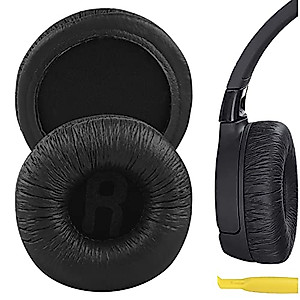 Geekria QuickFit Leatherette Replacement Ear Pads for JBL JR300, JR300BT, T450BT, T500BT, Tune 500, Tune 500BT, Tune 510BT, Tune 600BTNC Headphones Ear Cushions, Headset Earpads (Black)