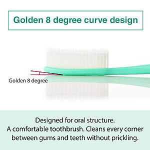 WANGTA Toothbrush 4pcs, Twice as Wide as Regular Brush Head, Wide Toothbrush, Long Brush Head, More Comfortable and Easier Brushing (White Brush)