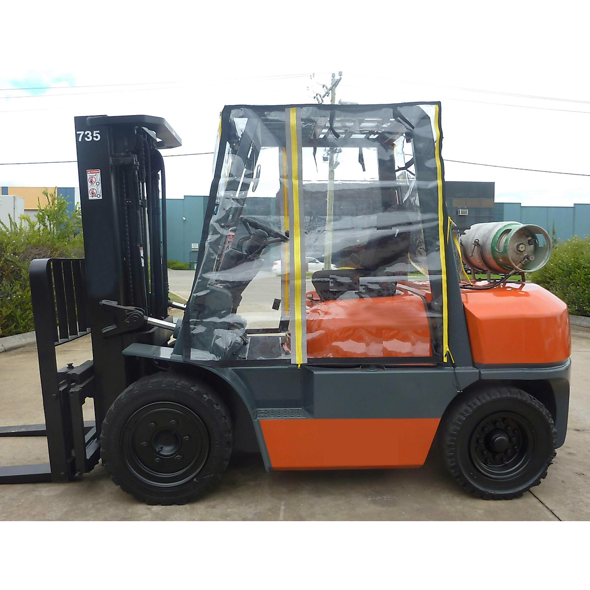 FEIMOSI Heavy Duty Clear Universal Forklift Cab Enclosure Cover, Waterproof Windshield Rain Canopy Cover Protectors, Fits 6000 to 13000 lbs Forklift Trucks.