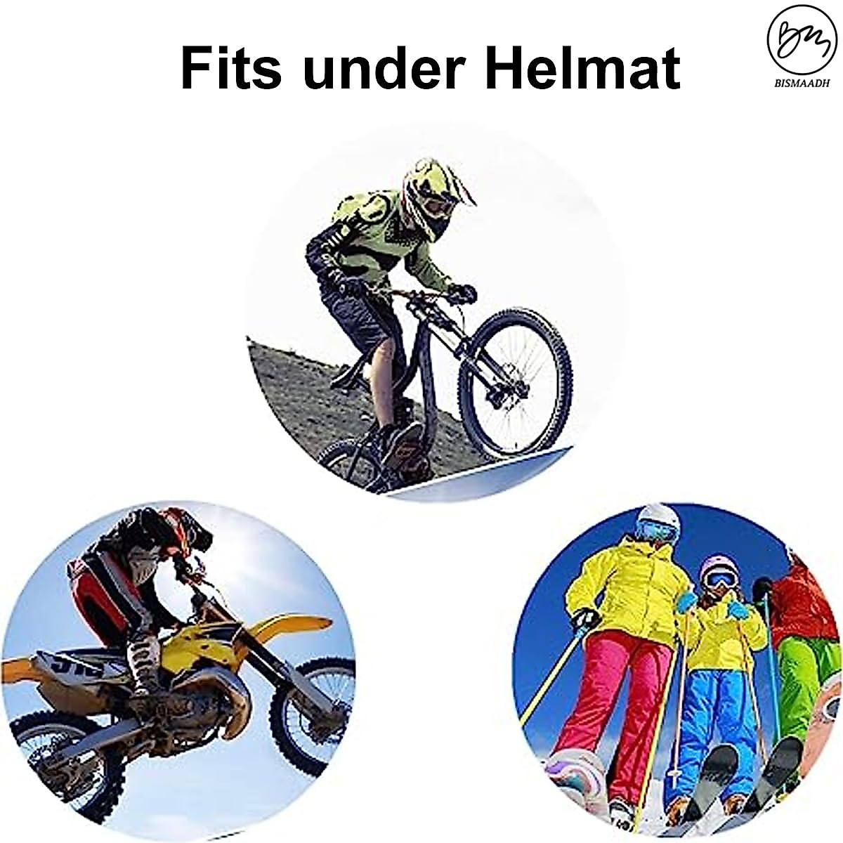 BISMAADH 4 Pack Bamboo Cotton Polka Dot Printed Patka Durag Headcover Skull Cap (Black + Blue + Red + White)