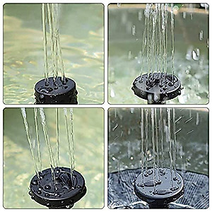 Lotus Solar Bird Bath Fountain,Outdoor Garden Solar Pond Pump for Fish Tank Aquarium Water Features,Free Standing Solar Fountain Pump Floating Solar Water Fountain with 4 Nozzles-Purple lotus 16cm(6.3