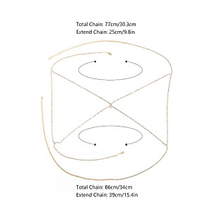 Bodiy Boho Crystal Body Chain Bra Gold Sparkly Bikini Chains Beach Rave Accessories Cuban Belly Body Jewelry for Women and Girls